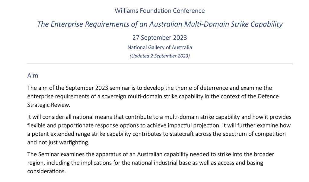 The Enterprise Requirements of an Australian Multi-Domain Strike ...