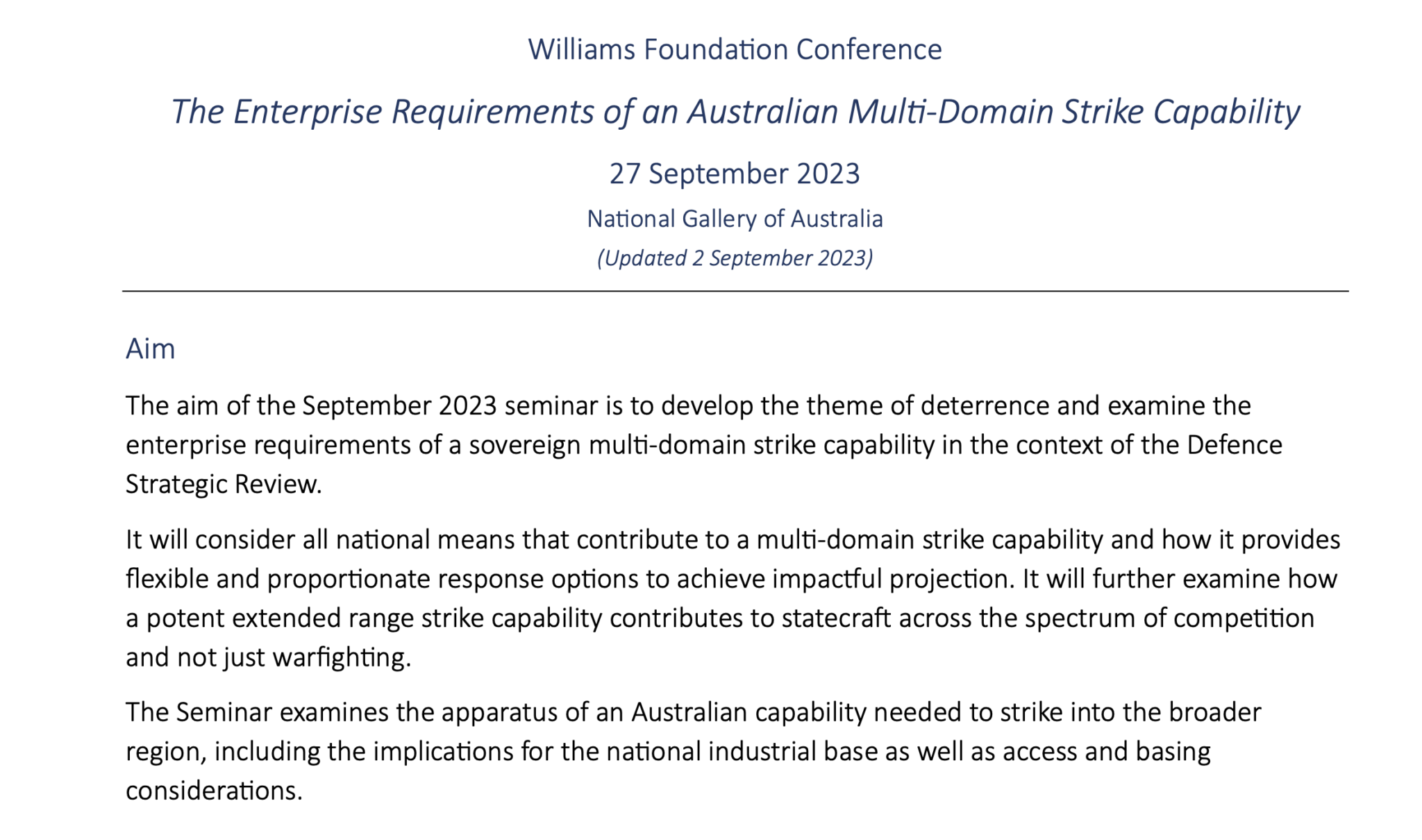 The Enterprise Requirements of an Australian Multi-Domain Strike ...